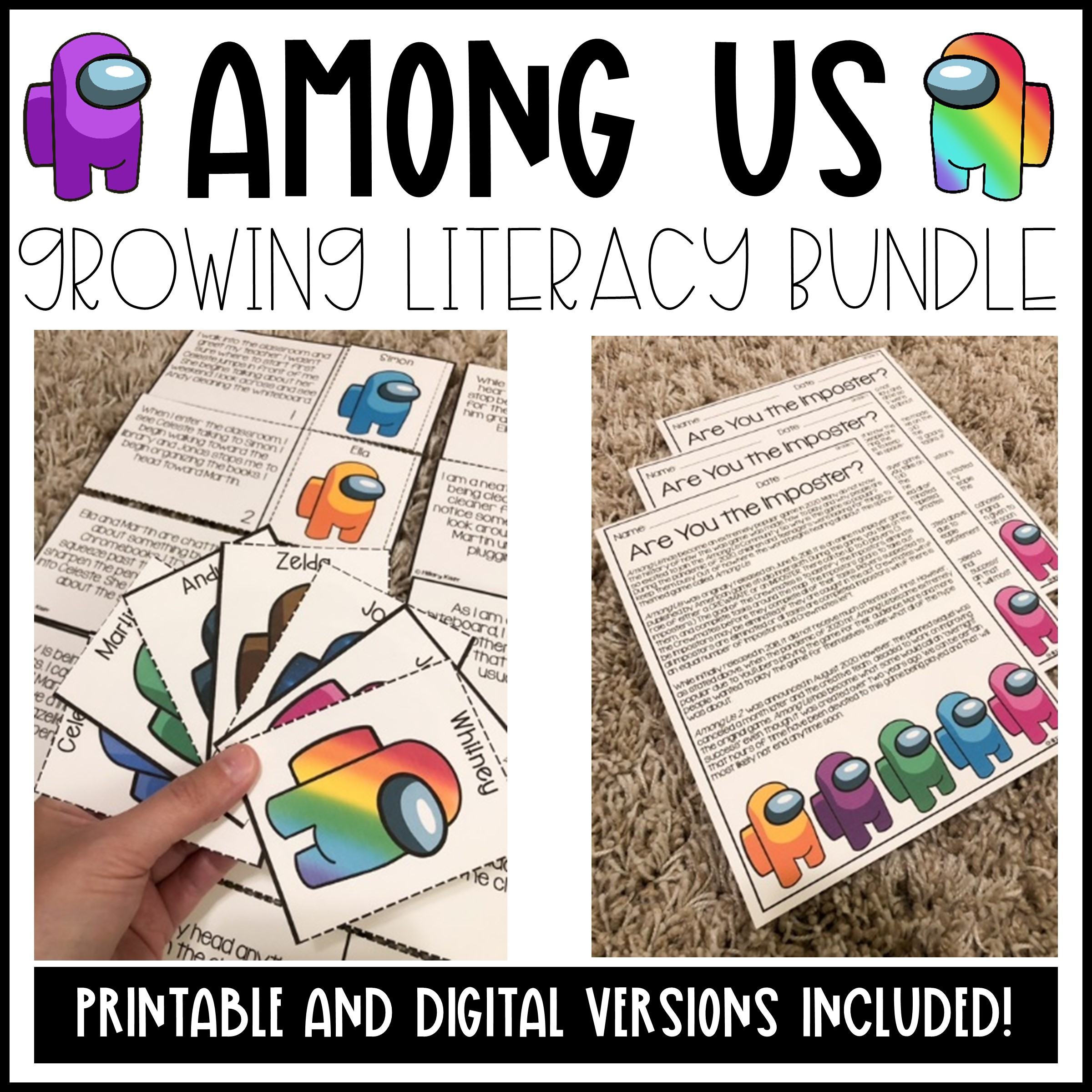 Among Us Growing Literacy Bundle - Hillary's Teaching Adventures